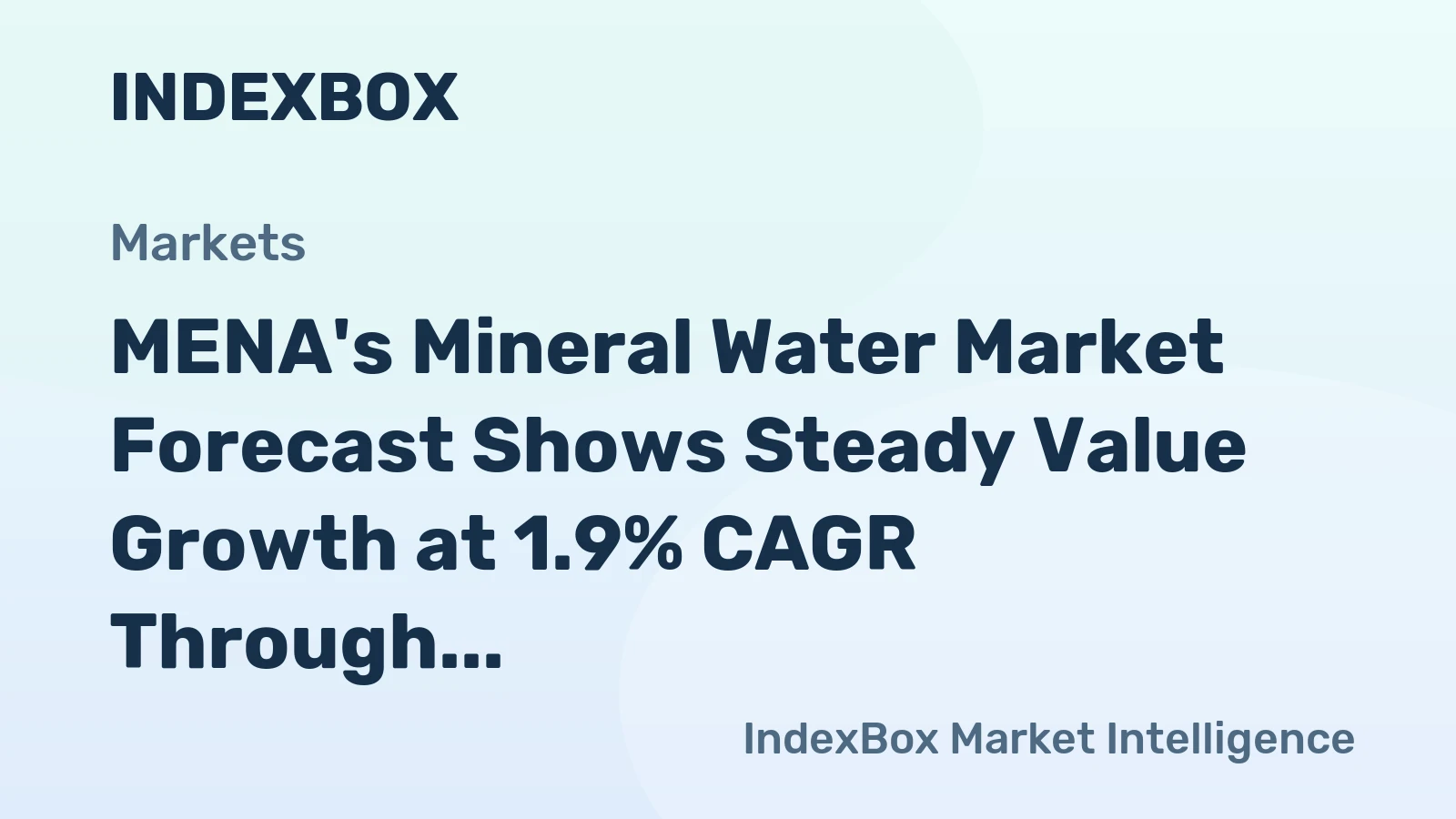 MENA's Mineral Water Market Forecast Shows Steady Value Growth at 1.9% CAGR Through 2035