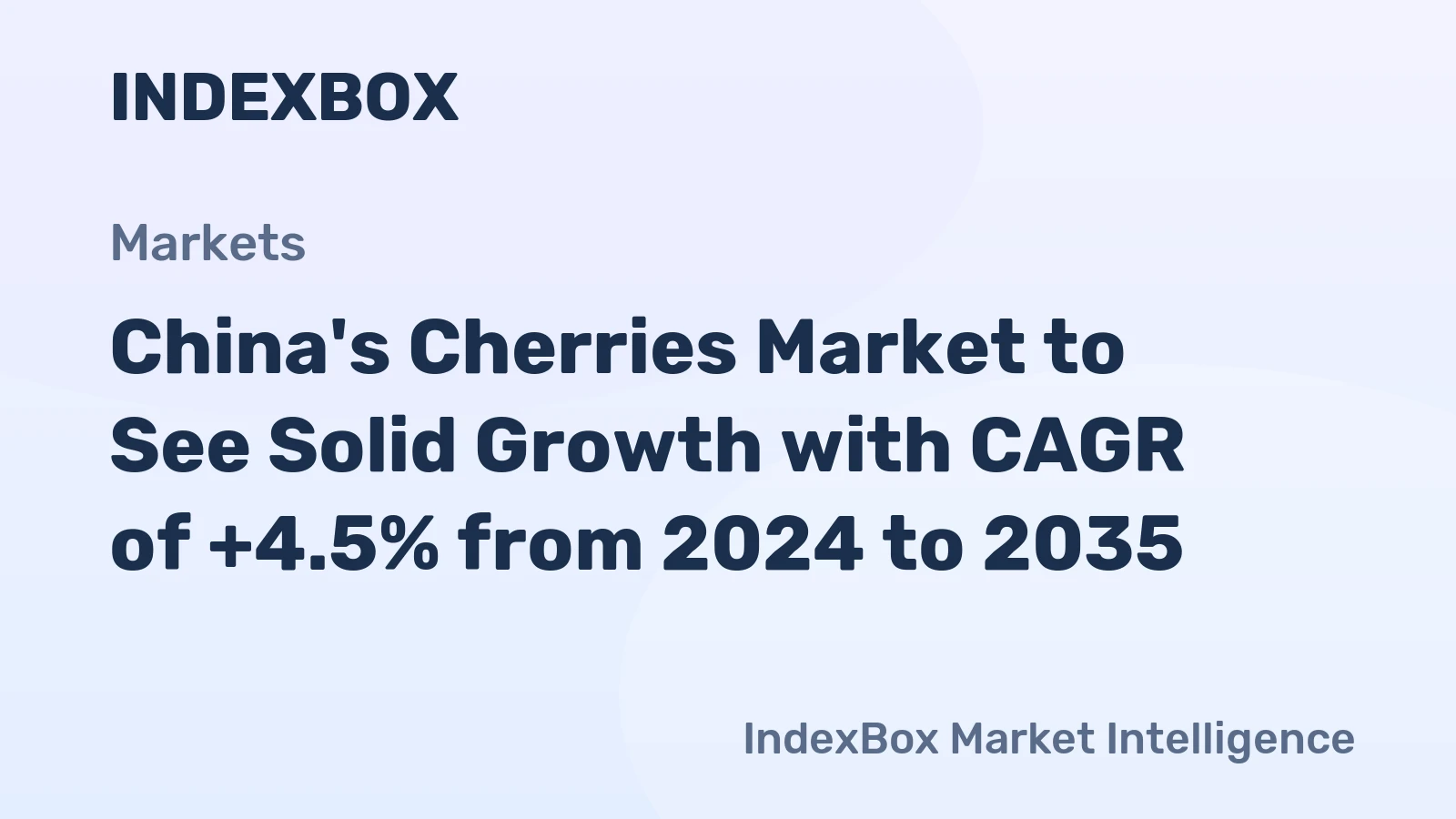 China's Cherries Market to See Solid Growth with CAGR of +4.5% from 2024 to 2035