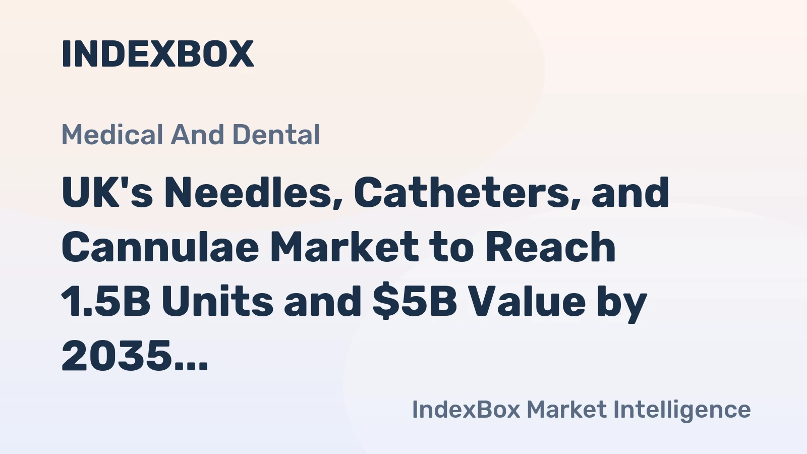 UK's Needles, Catheters, and Cannulae Market to Reach 1.5B Units and $5B Value by 2035
