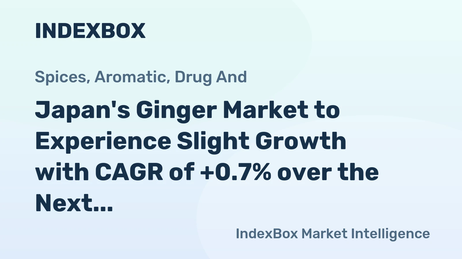 Japan's Ginger Market to Experience Slight Growth with CAGR of +0.7% over the Next Decade