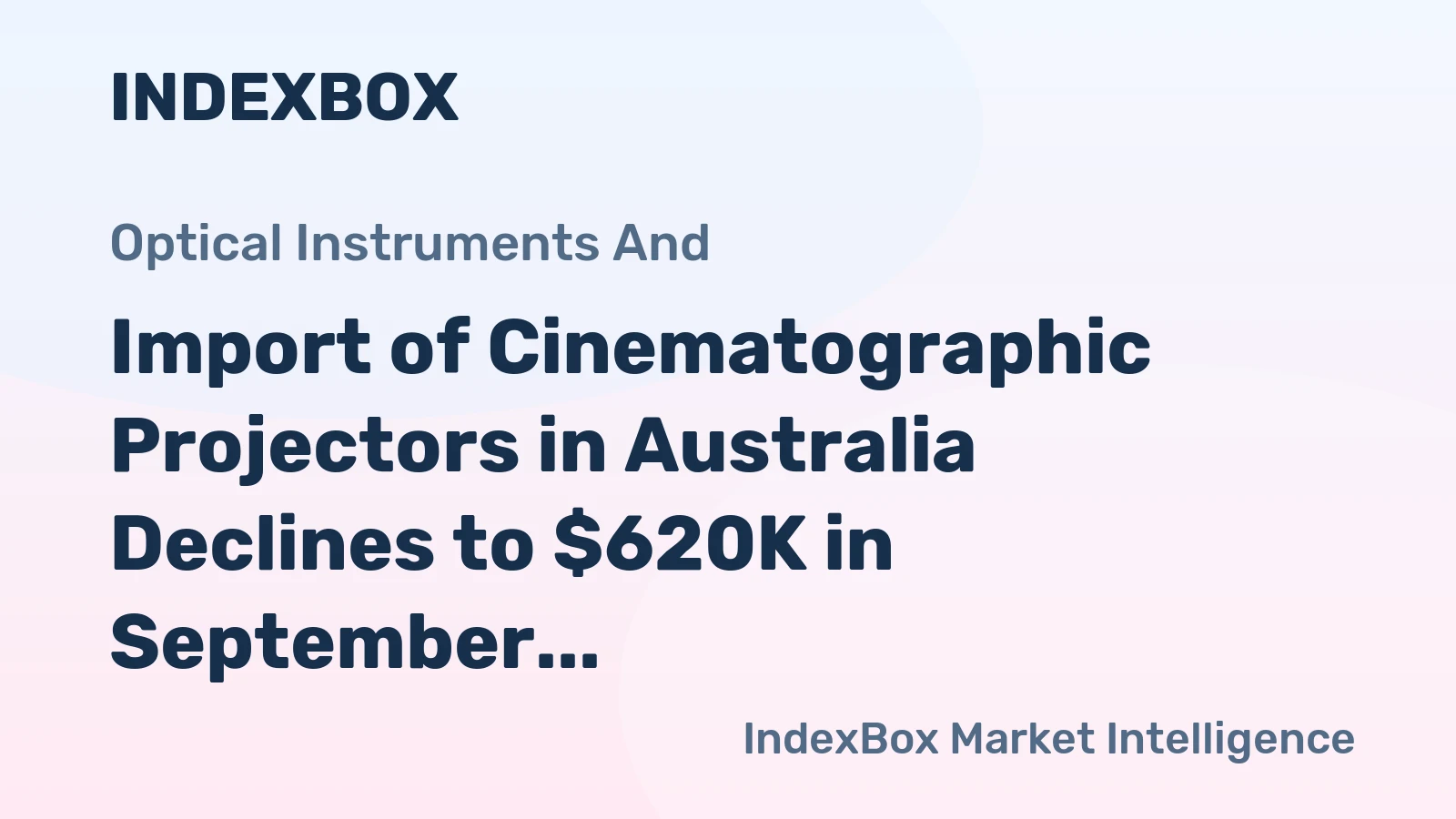 Import of Cinematographic Projectors in Australia Declines to $620K in September 2023