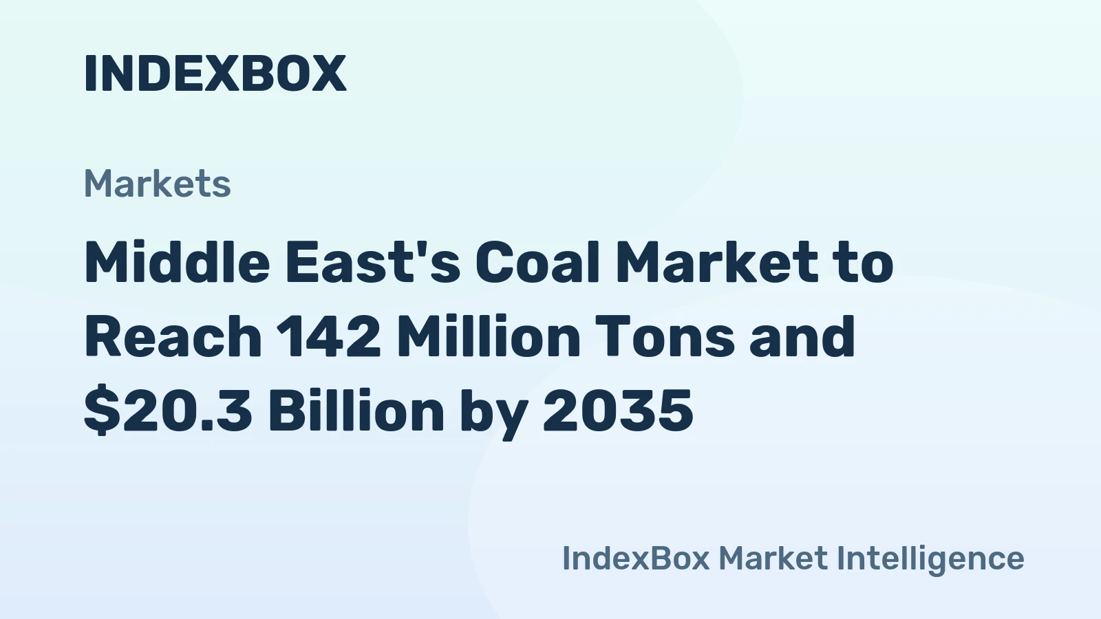 Middle East's Coal Market to Reach 142 Million Tons and $20.3 Billion by 2035