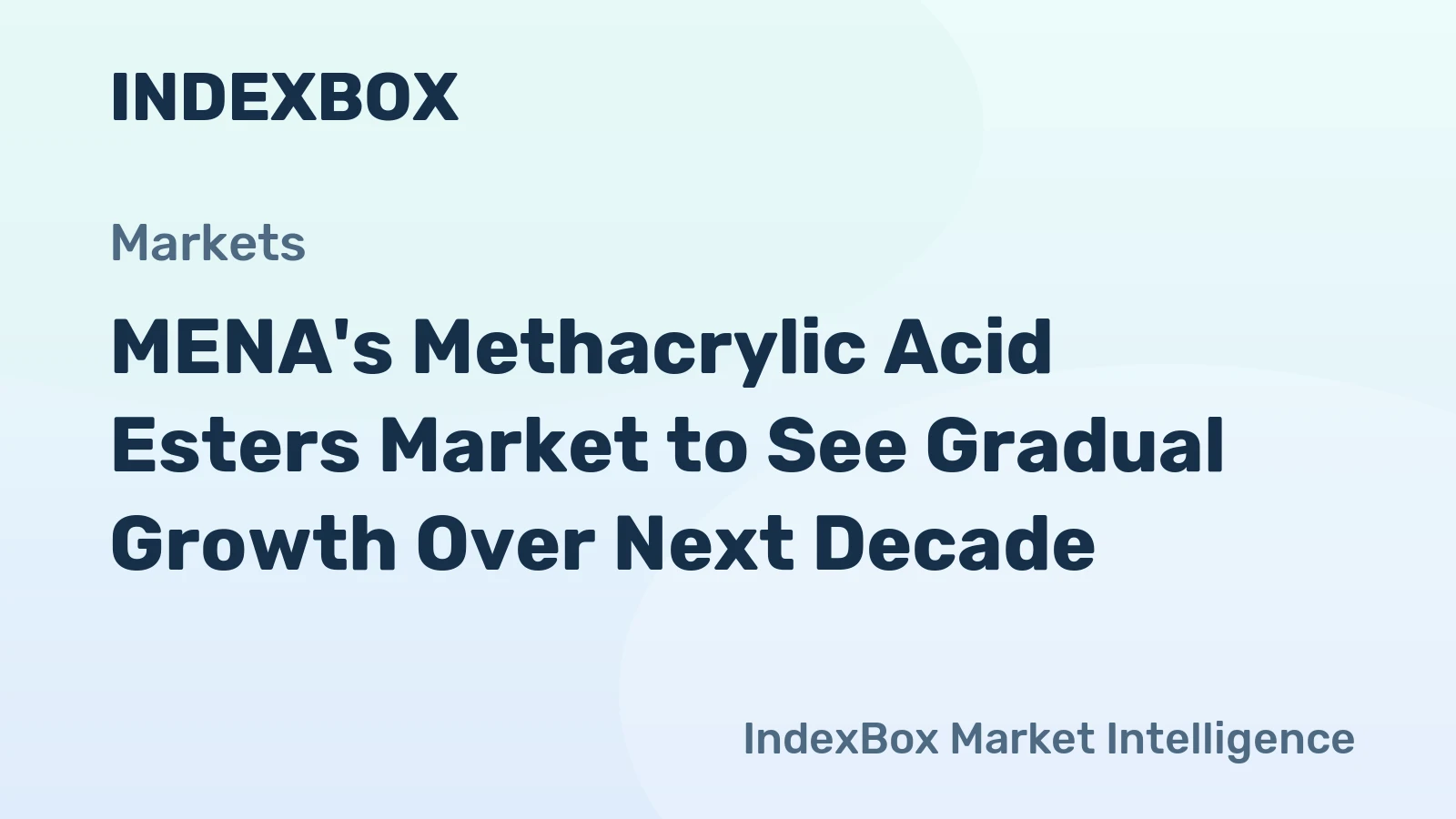 MENA's Methacrylic Acid Esters Market to See Gradual Growth Over Next Decade