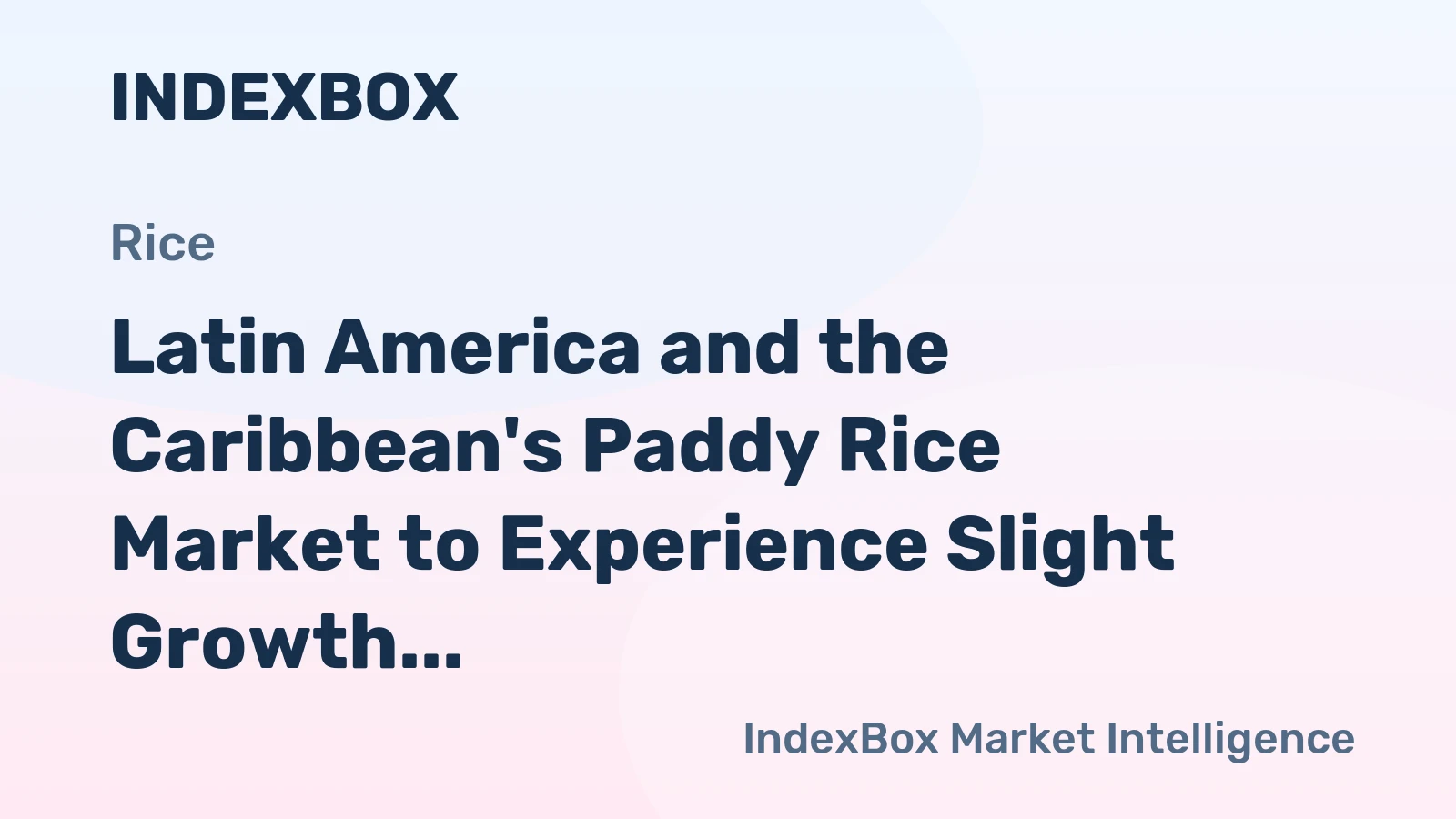 Latin America and the Caribbean's Paddy Rice Market to Experience Slight Growth with +0.8% CAGR Over the Next Decade