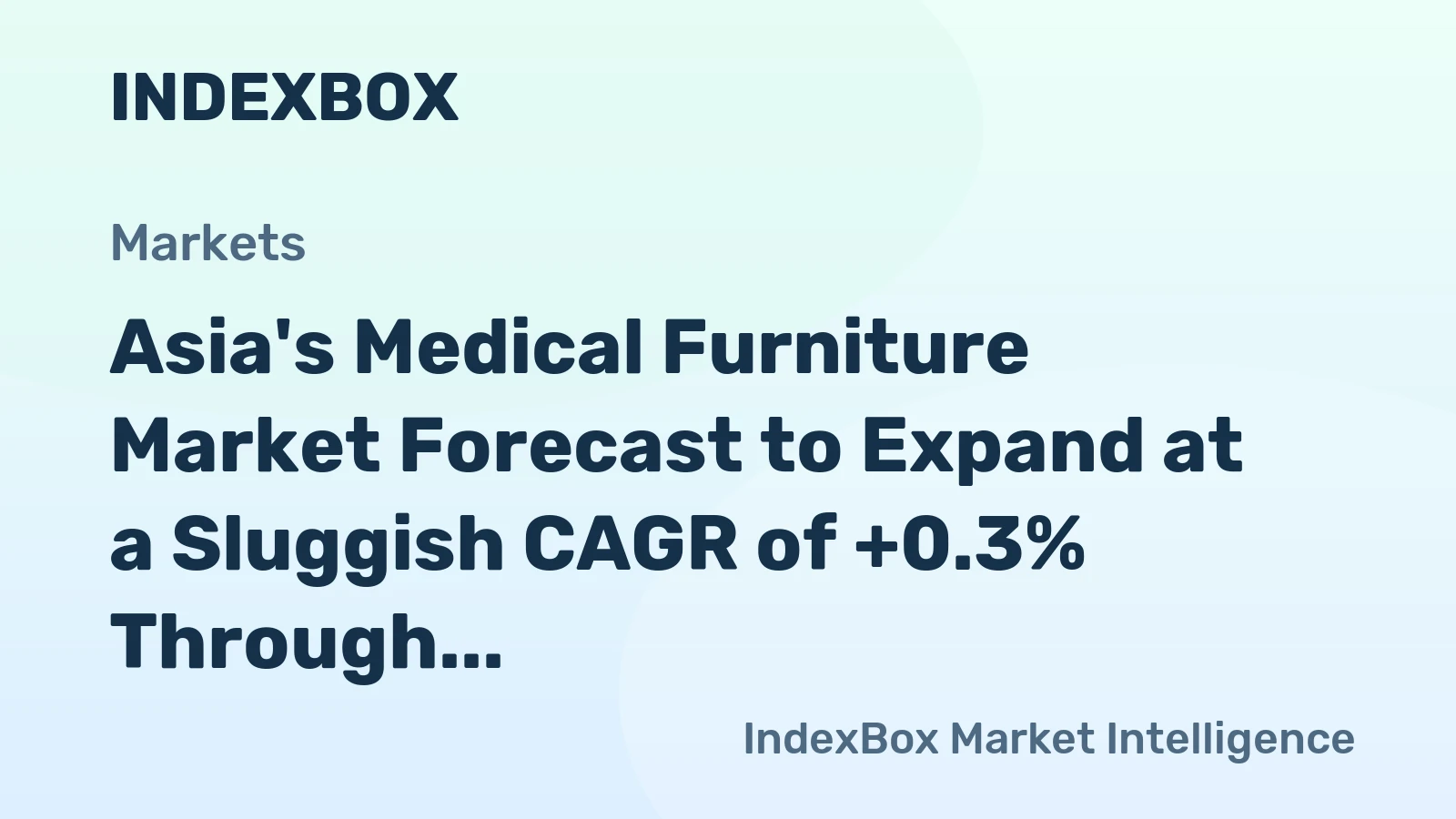 Asia's Medical Furniture Market Forecast to Expand at a Sluggish CAGR of +0.3% Through 2035