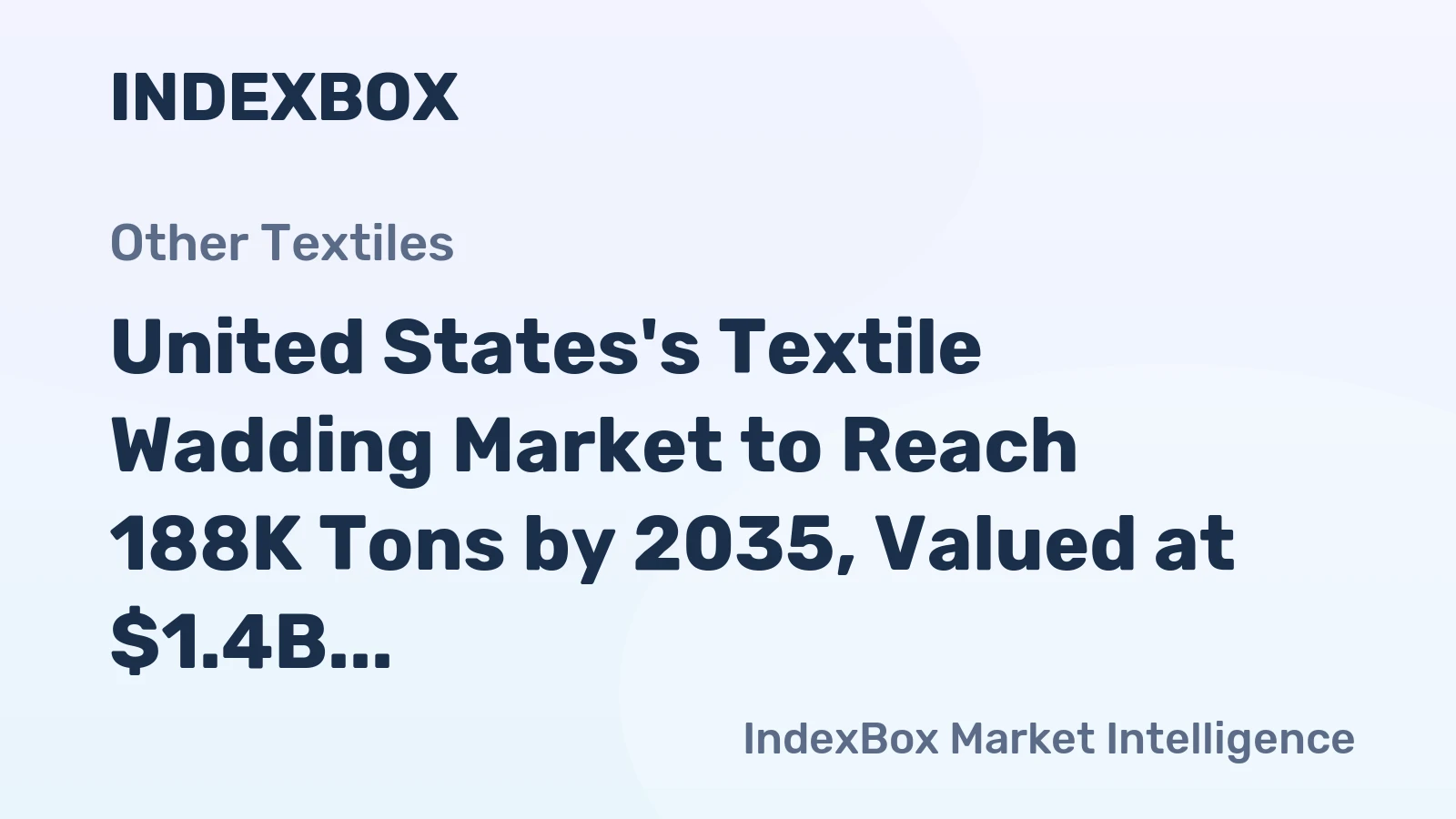 United States's Textile Wadding Market to Reach 188K Tons by 2035, Valued at $1.4B