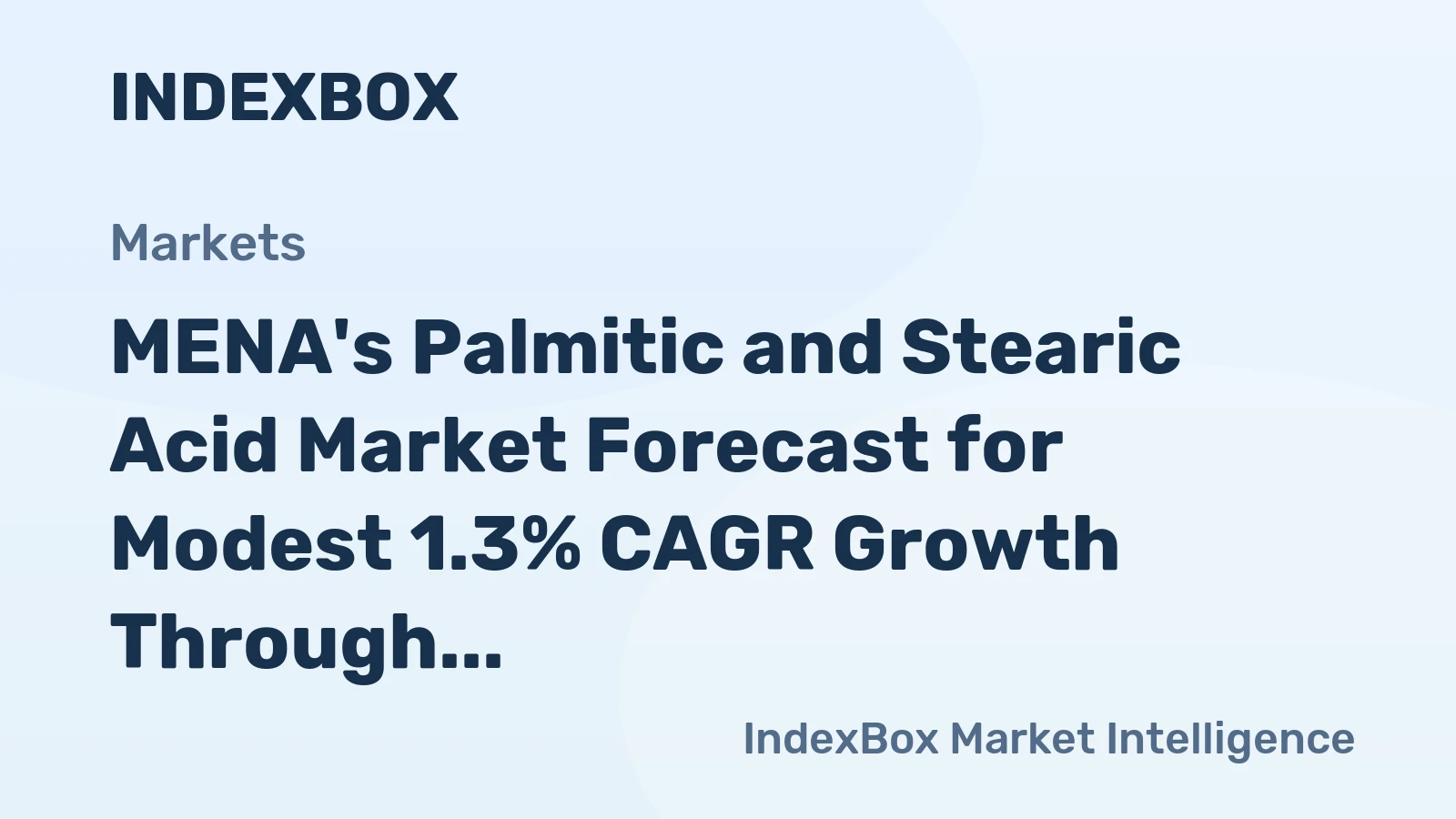 MENA's Palmitic and Stearic Acid Market Forecast for Modest 1.3% CAGR Growth Through 2035