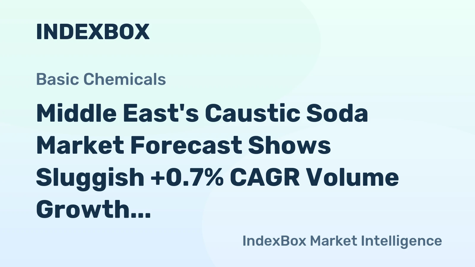 Middle East's Caustic Soda Market Forecast Shows Sluggish +0.7% CAGR Volume Growth Through 2035