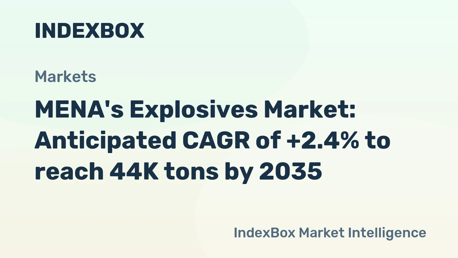 MENA's Explosives Market: Anticipated CAGR of +2.4% to reach 44K tons by 2035