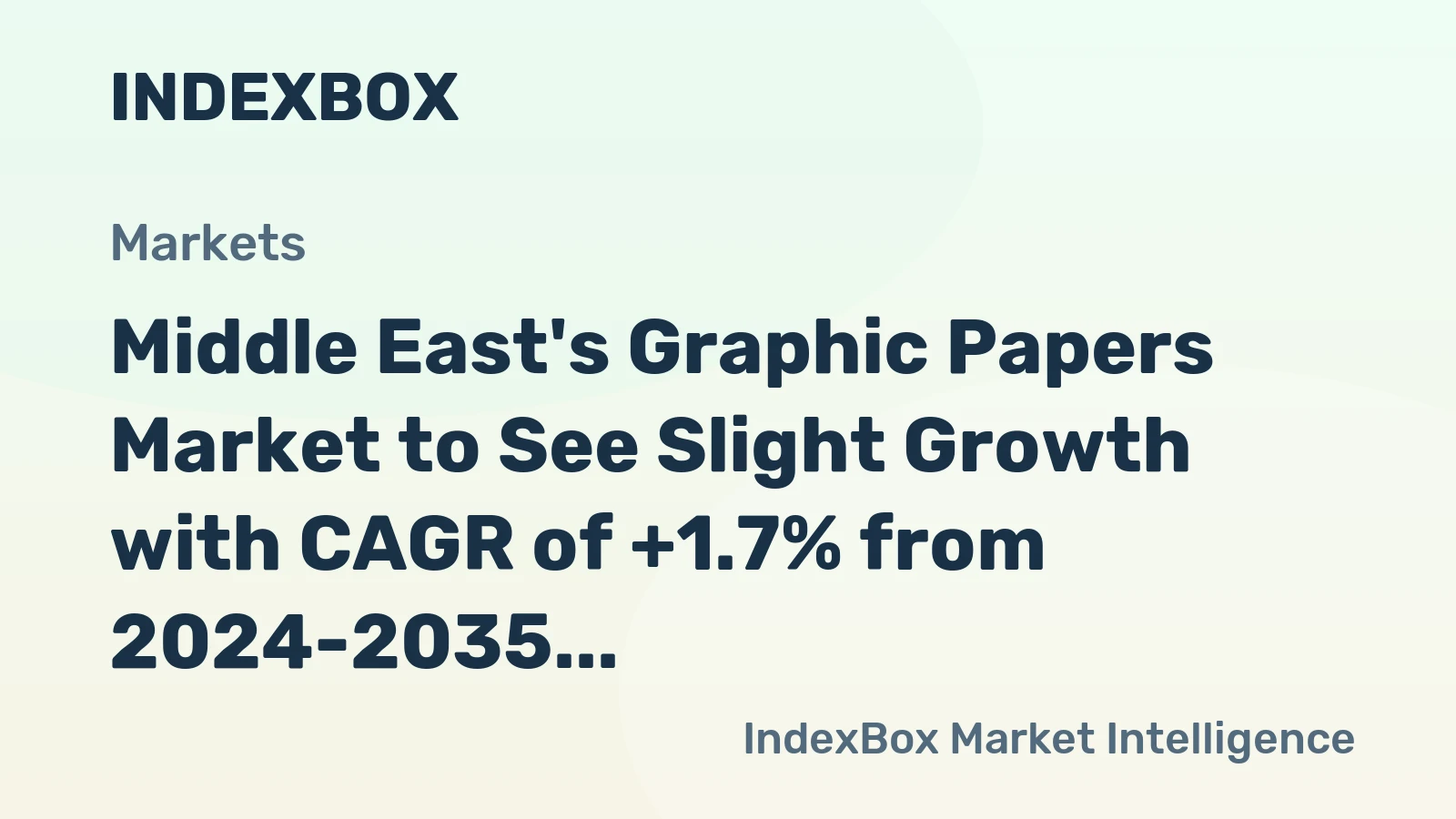Middle East's Graphic Papers Market to See Slight Growth with CAGR of +1.7% from 2024-2035