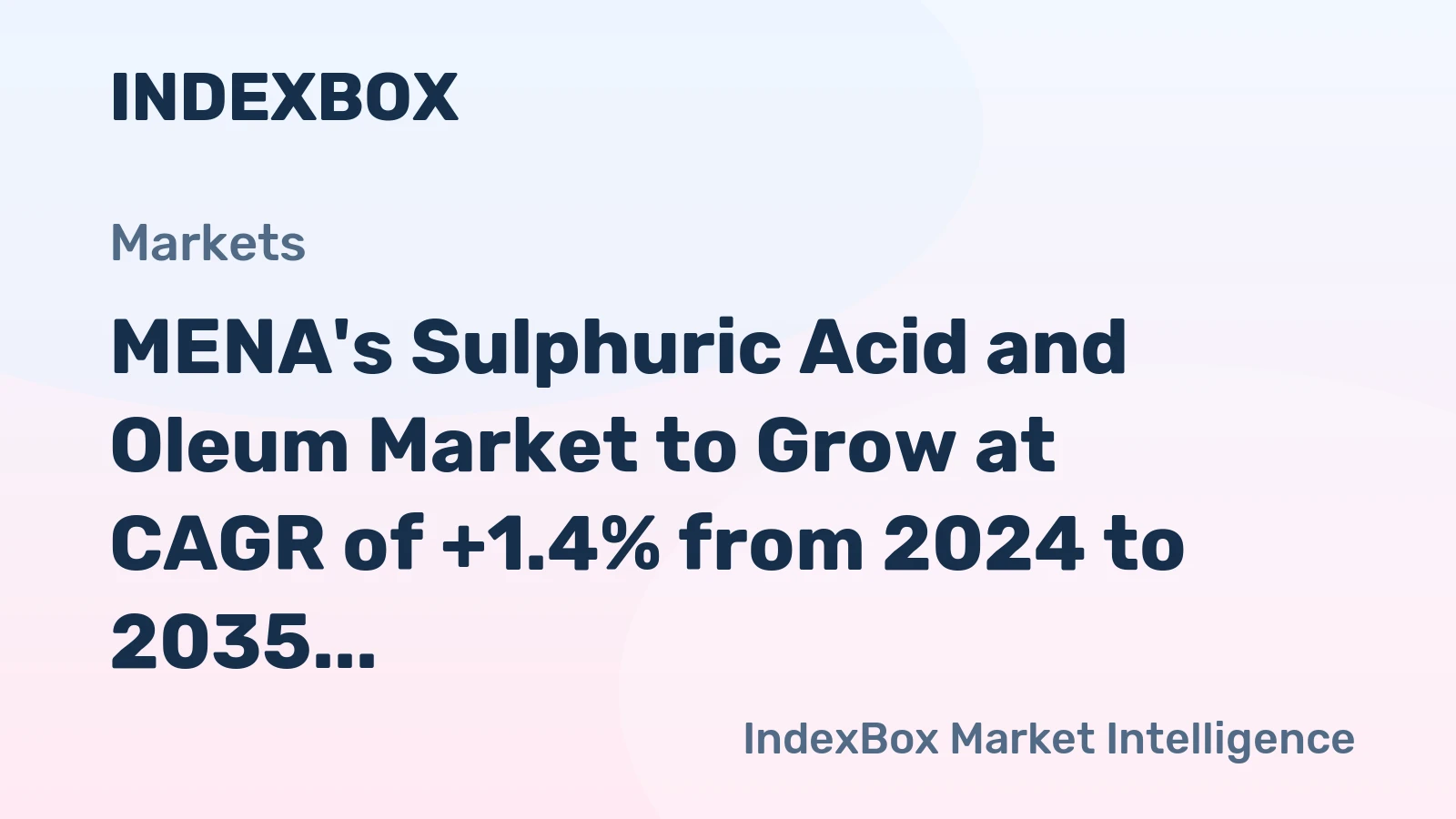 MENA's Sulphuric Acid and Oleum Market to Grow at CAGR of +1.4% from 2024 to 2035