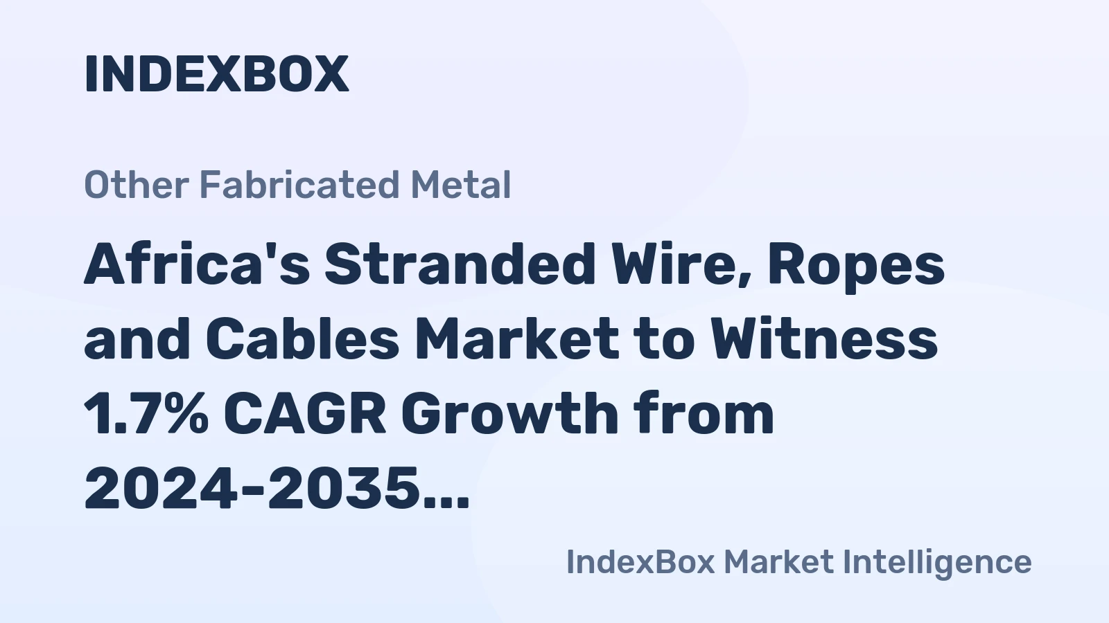 Africa's Stranded Wire, Ropes and Cables Market to Witness 1.7% CAGR Growth from 2024-2035, Reaching $1.7B