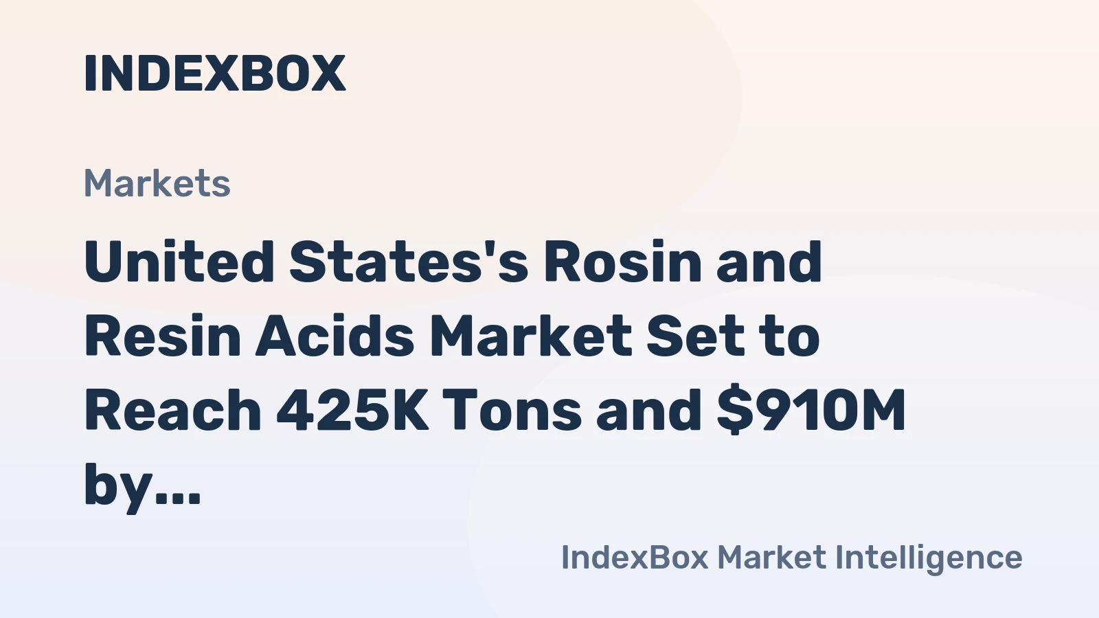 United States's Rosin and Resin Acids Market Set to Reach 425K Tons and $910M by 2035