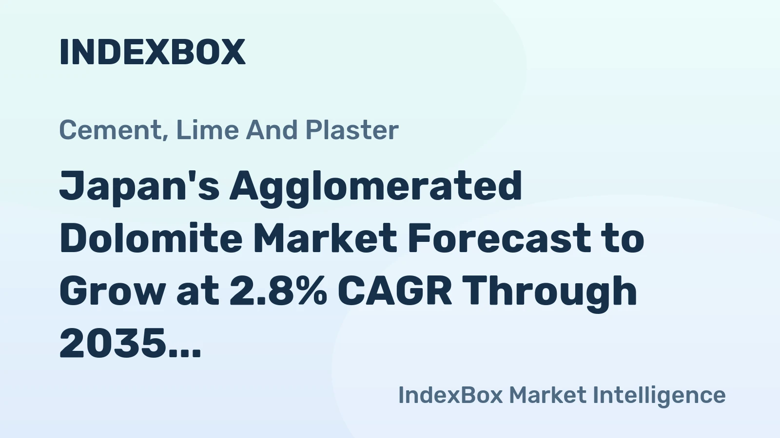 Japan's Agglomerated Dolomite Market Forecast to Grow at 2.8% CAGR Through 2035