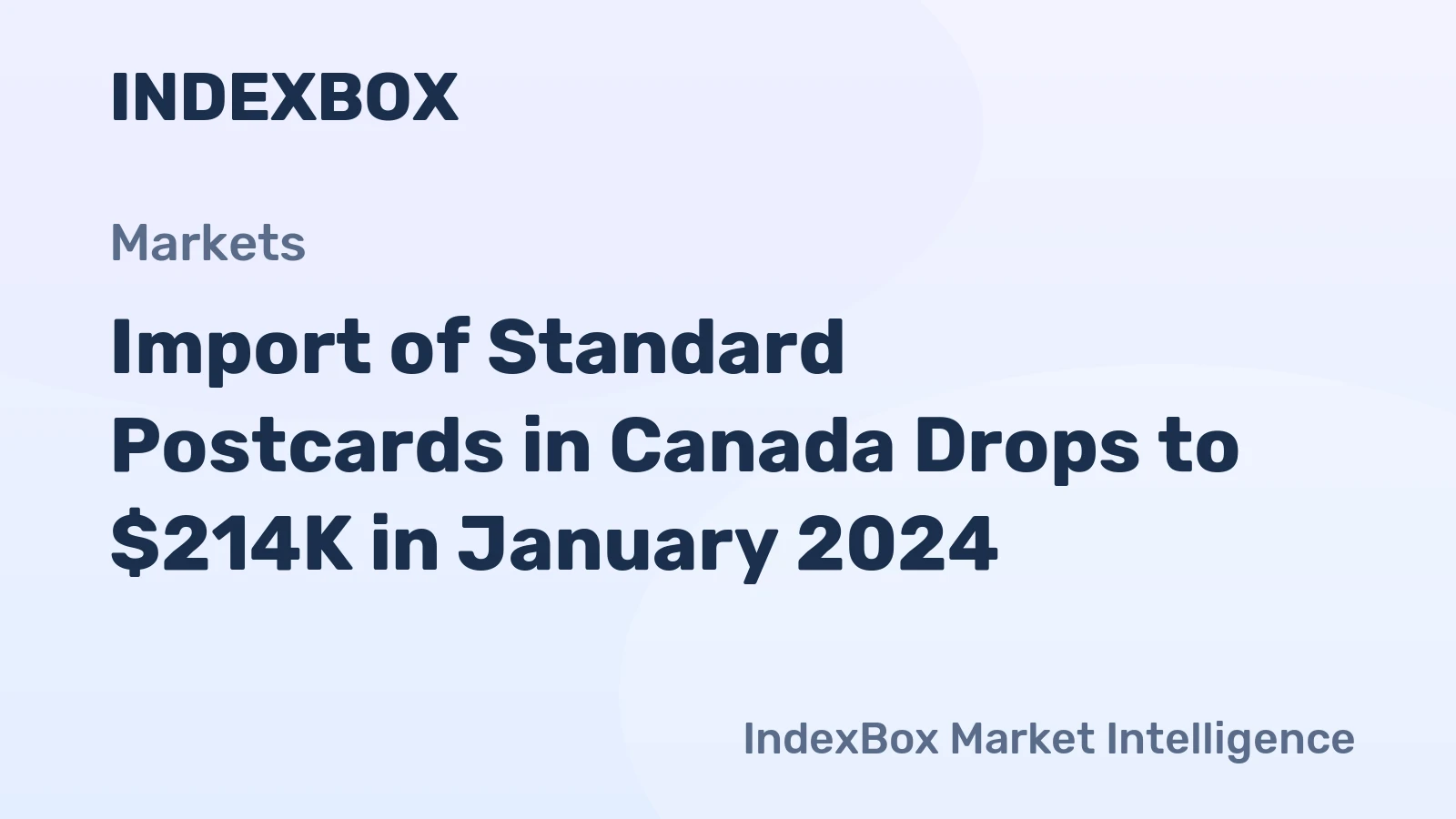 Import of Standard Postcards in Canada Drops to $214K in January 2024