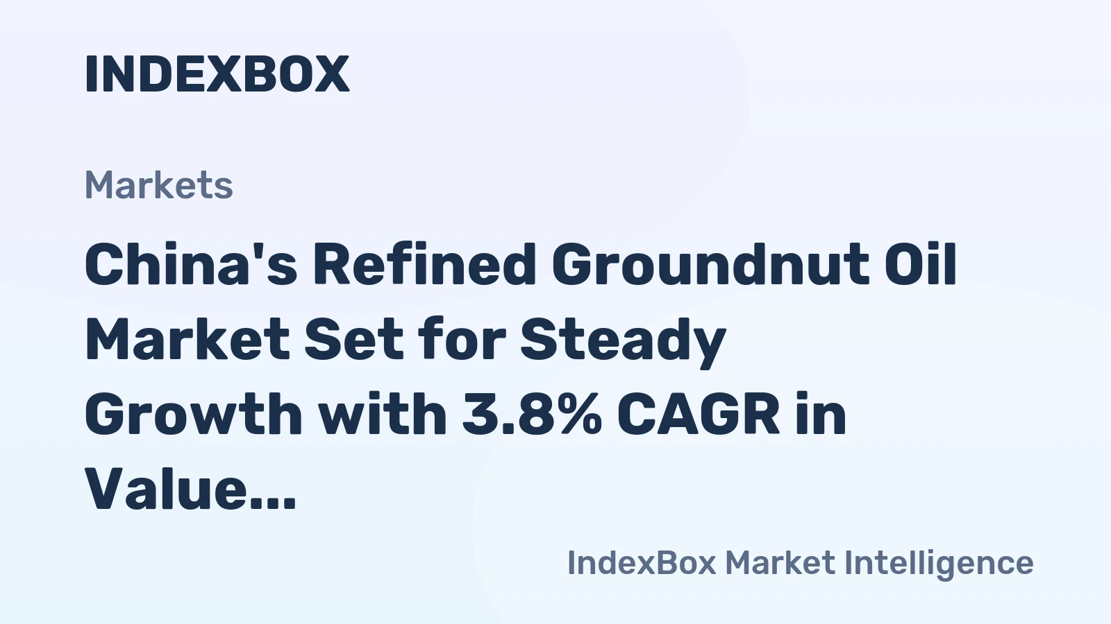 China's Refined Groundnut Oil Market Set for Steady Growth with 3.8% CAGR in Value Through 2035