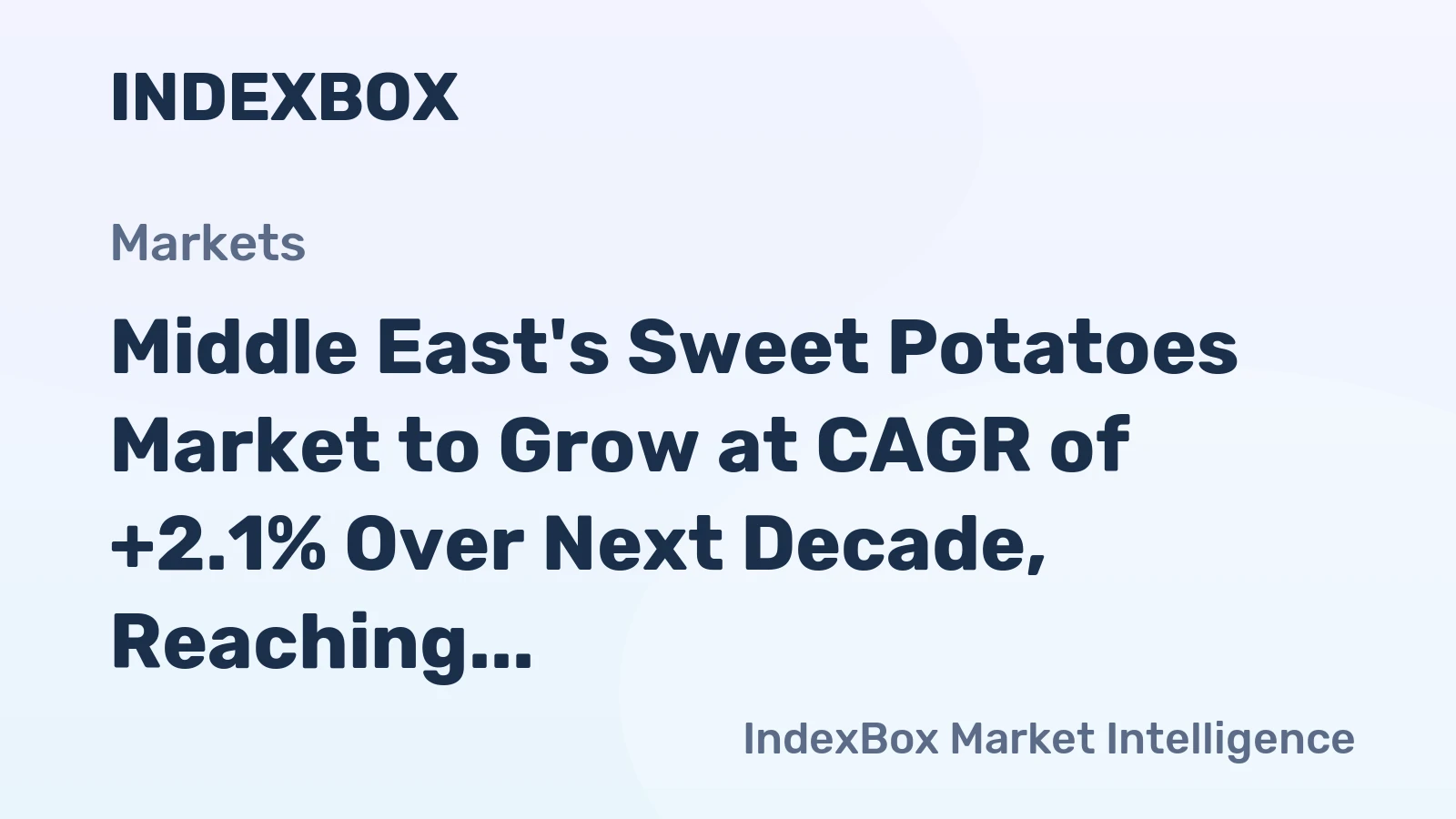 Middle East's Sweet Potatoes Market to Grow at CAGR of +2.1% Over Next Decade, Reaching $110M by 2035