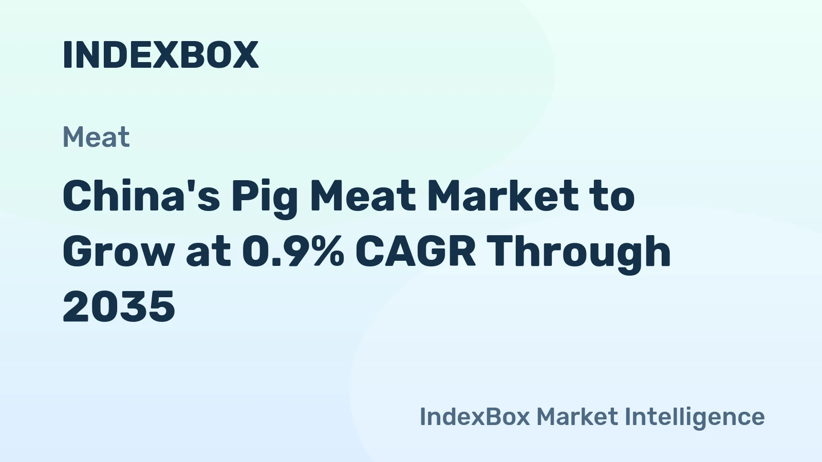 China's Pig Meat Market to Grow at 0.9% CAGR Through 2035