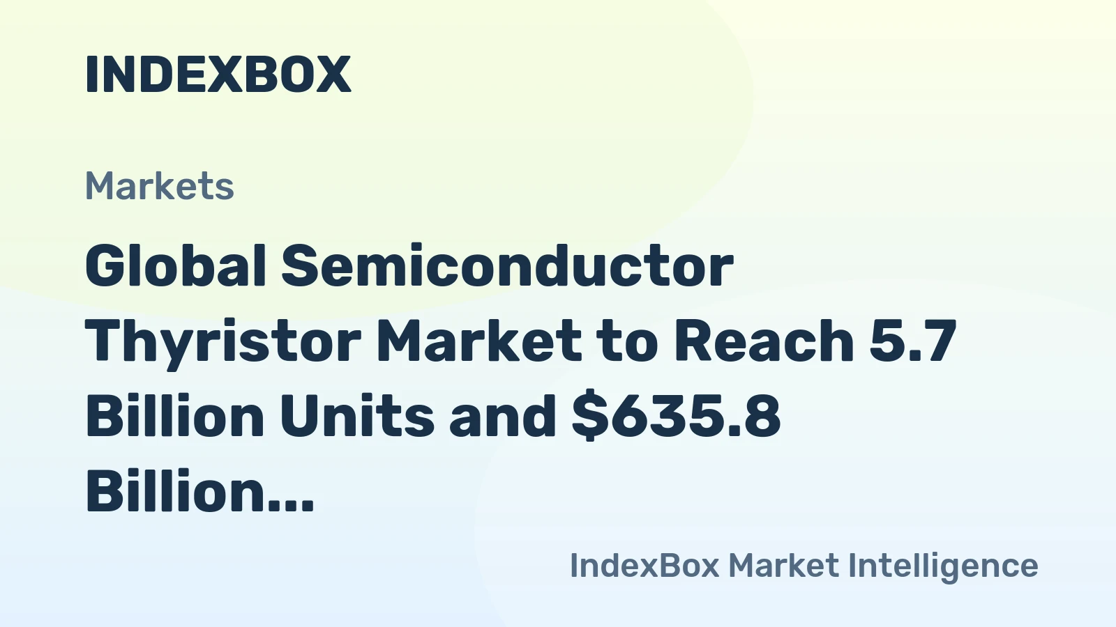 Global Semiconductor Thyristor Market to Reach 5.7 Billion Units and $635.8 Billion in Value by 2035