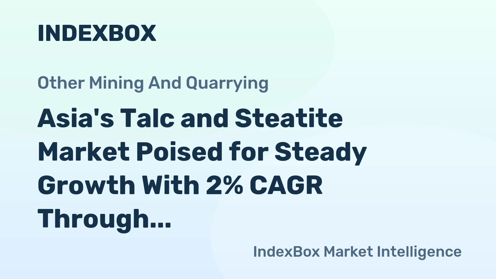 Asia's Talc and Steatite Market Poised for Steady Growth With 2% CAGR Through 2035