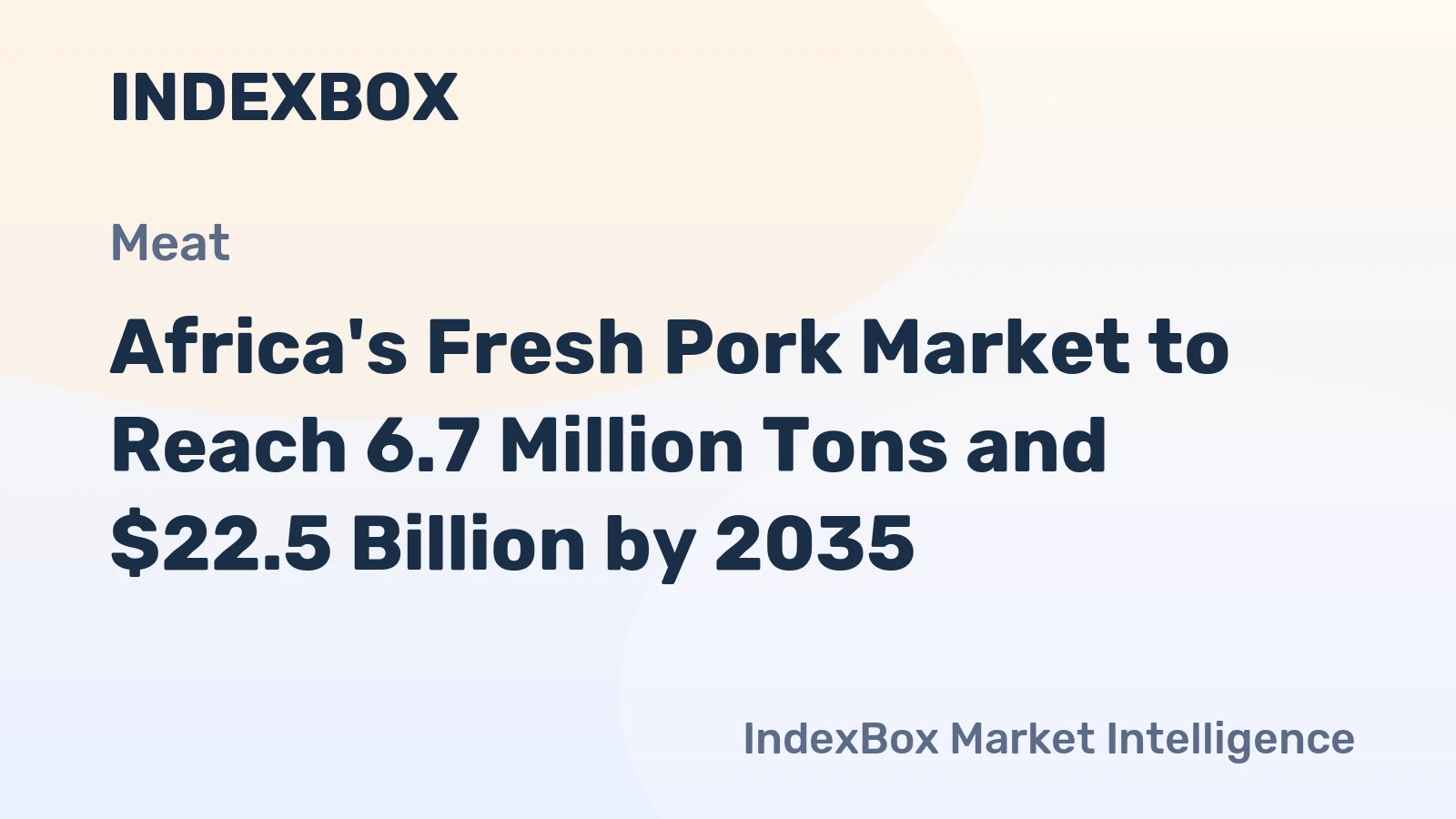 Africa's Fresh Pork Market to Reach 6.7 Million Tons and $22.5 Billion by 2035