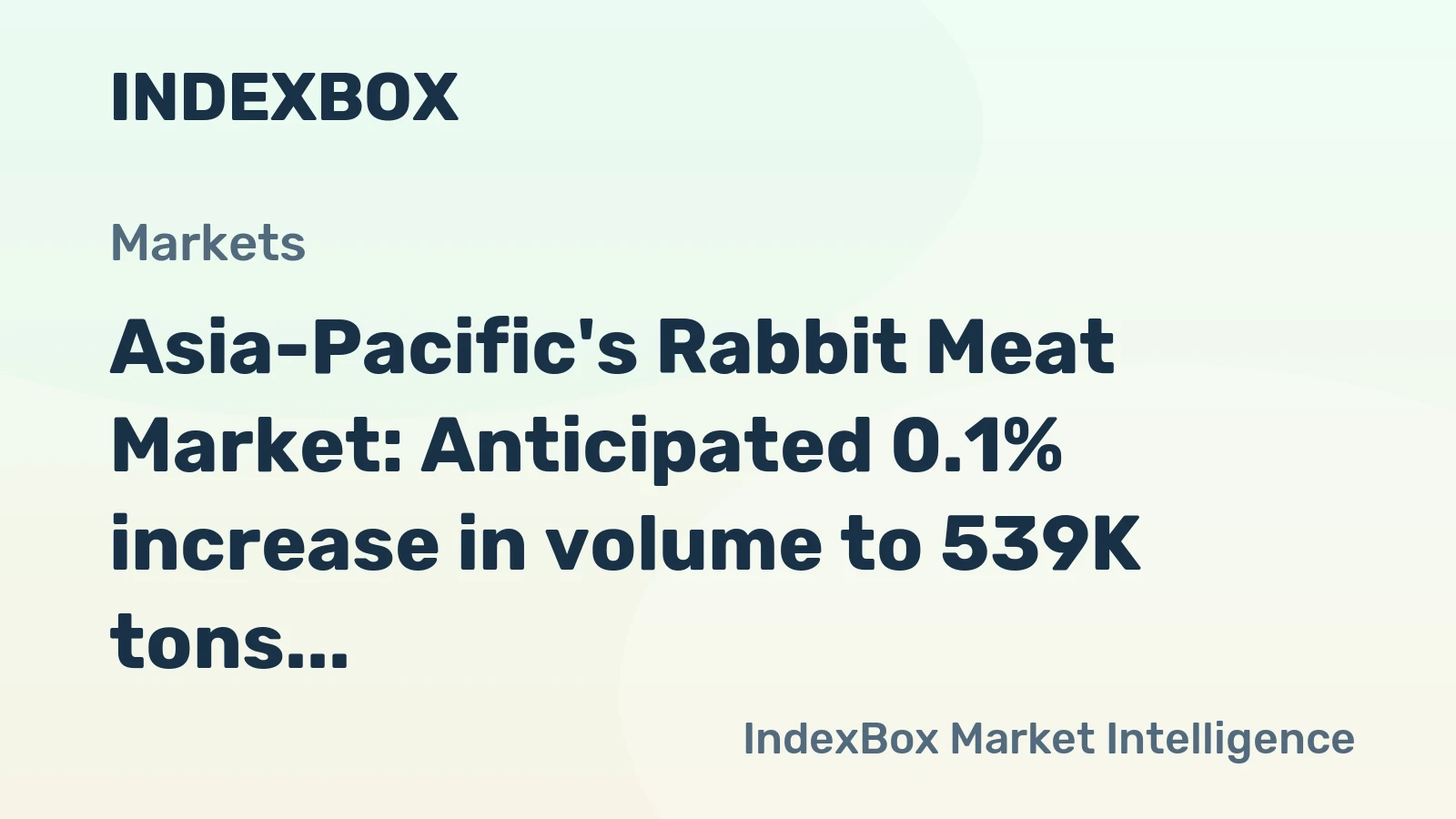 Asia-Pacific's Rabbit Meat Market: Anticipated 0.1% increase in volume to 539K tons and a 0.5% increase in value to $2.4B by 2035