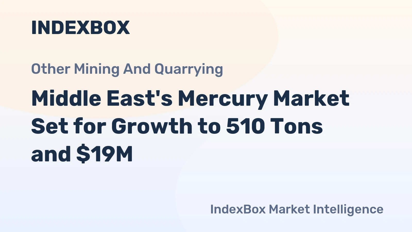 Middle East's Mercury Market Set for Growth to 510 Tons and $19M