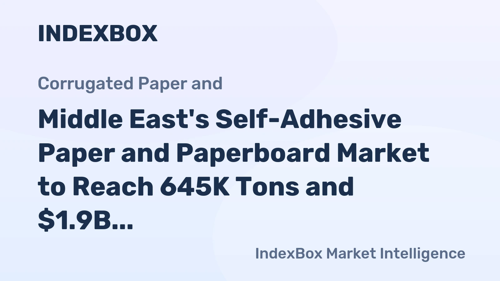 Middle East's Self-Adhesive Paper and Paperboard Market to Reach 645K Tons and $1.9B by 2035