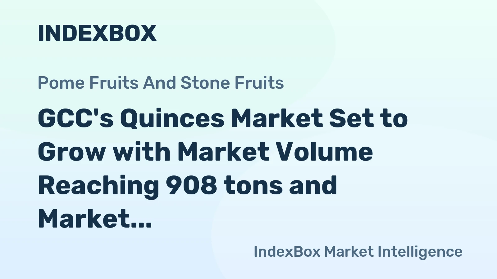 GCC's Quinces Market Set to Grow with Market Volume Reaching 908 tons and Market Value Hitting $984K by End of 2035