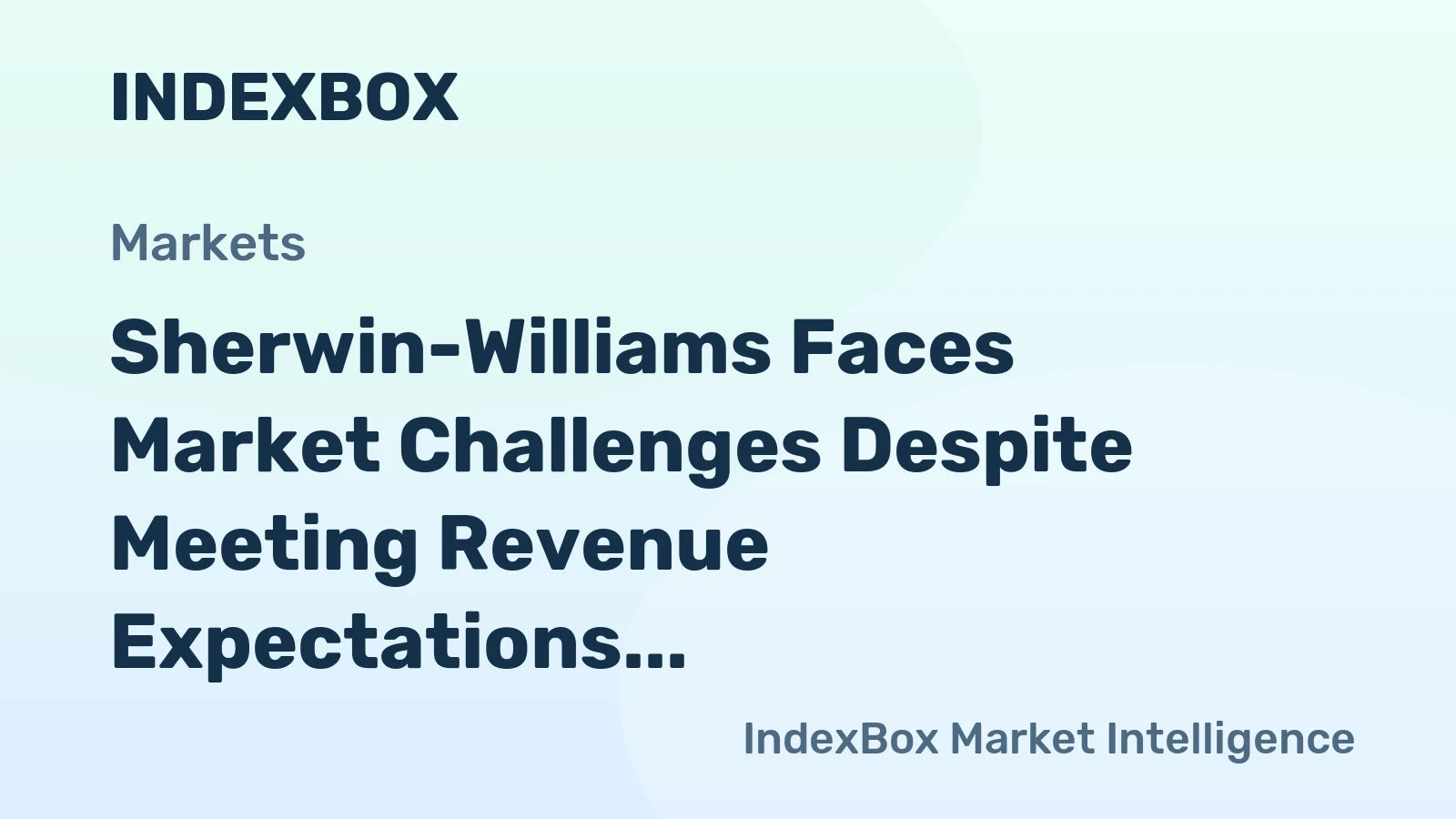 Sherwin-Williams Faces Market Challenges Despite Meeting Revenue Expectations
