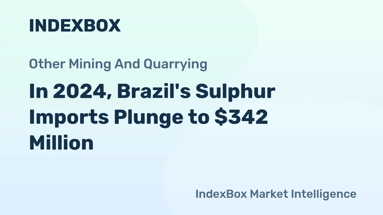 In 2024, Brazil's Sulphur Imports Plunge to $342 Million
