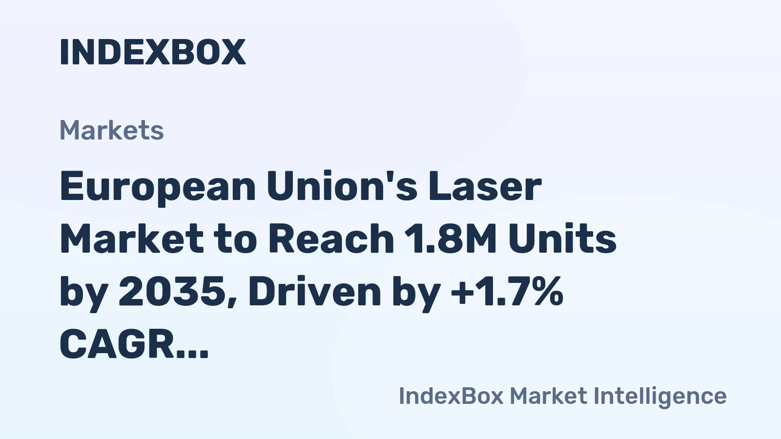 European Union's Laser Market to Reach 1.8M Units by 2035, Driven by +1.7% CAGR