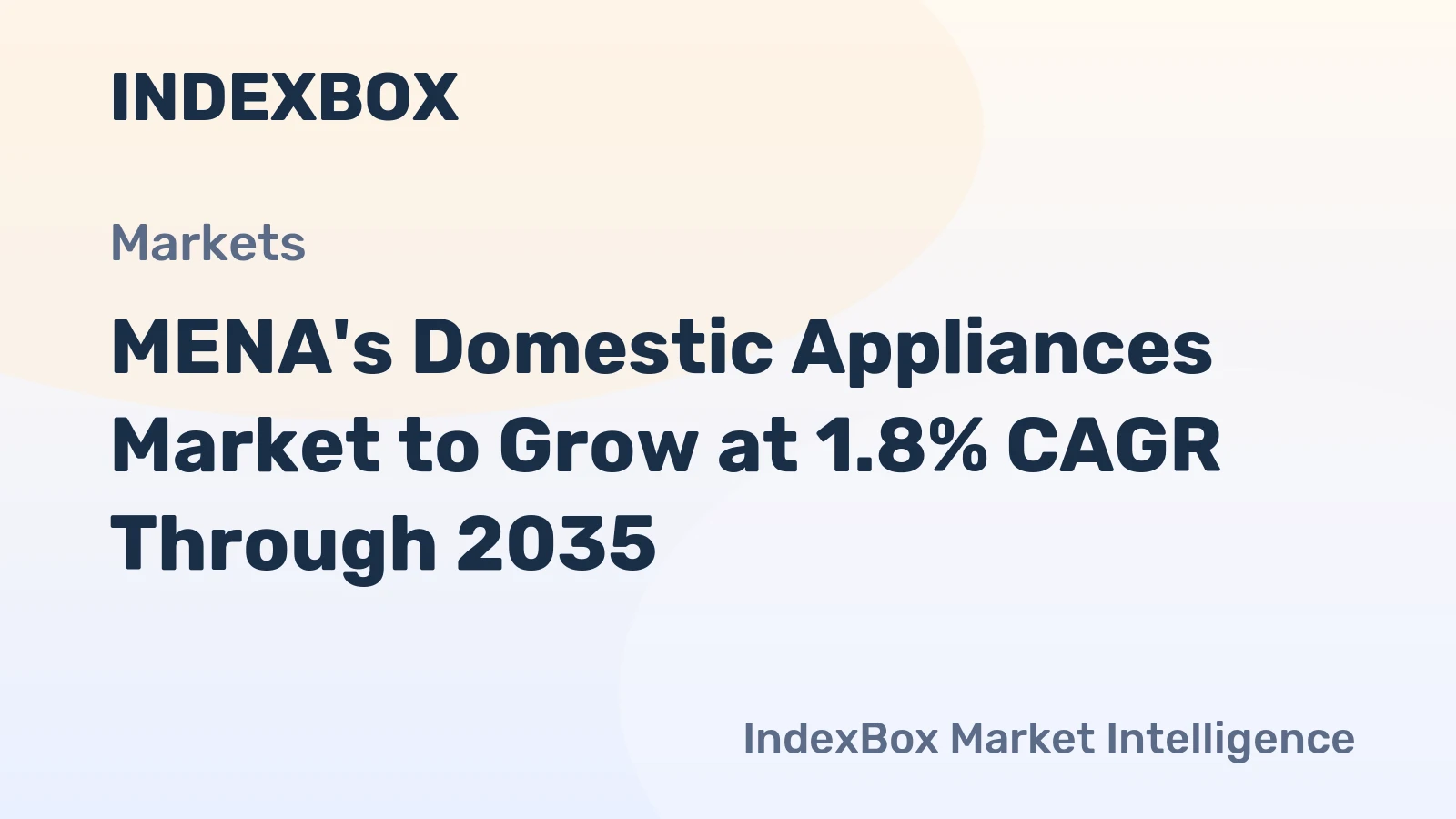 MENA's Domestic Appliances Market to Grow at 1.8% CAGR Through 2035