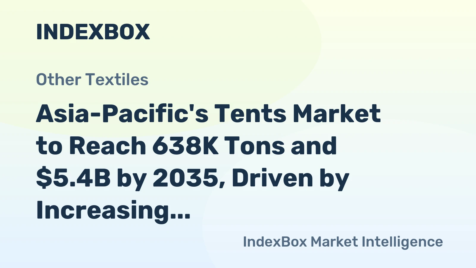 Asia-Pacific's Tents Market to Reach 638K Tons and $5.4B by 2035, Driven by Increasing Demand