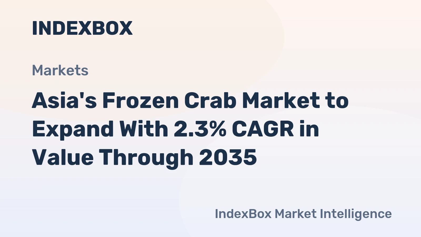 Asia's Frozen Crab Market to Expand With 2.3% CAGR in Value Through 2035
