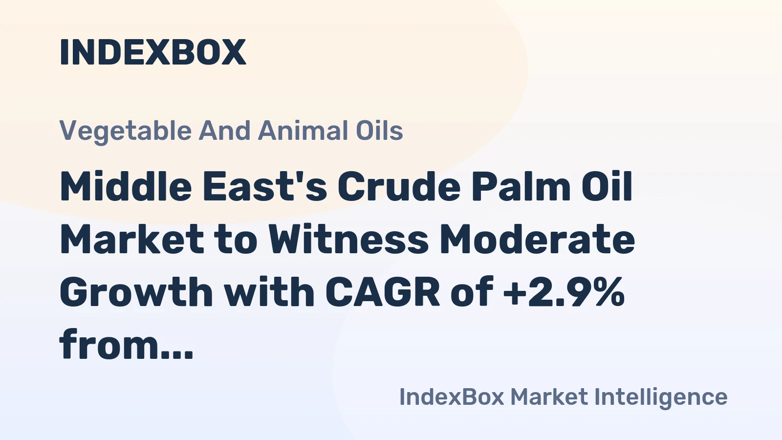 Middle East's Crude Palm Oil Market to Witness Moderate Growth with CAGR of +2.9% from 2024 to 2035