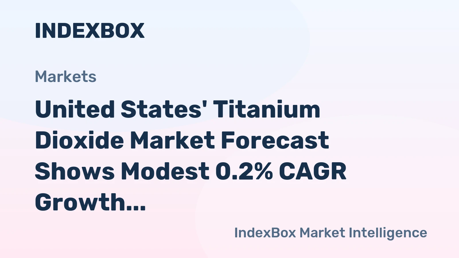 United States' Titanium Dioxide Market Forecast Shows Modest 0.2% CAGR Growth Through 2035