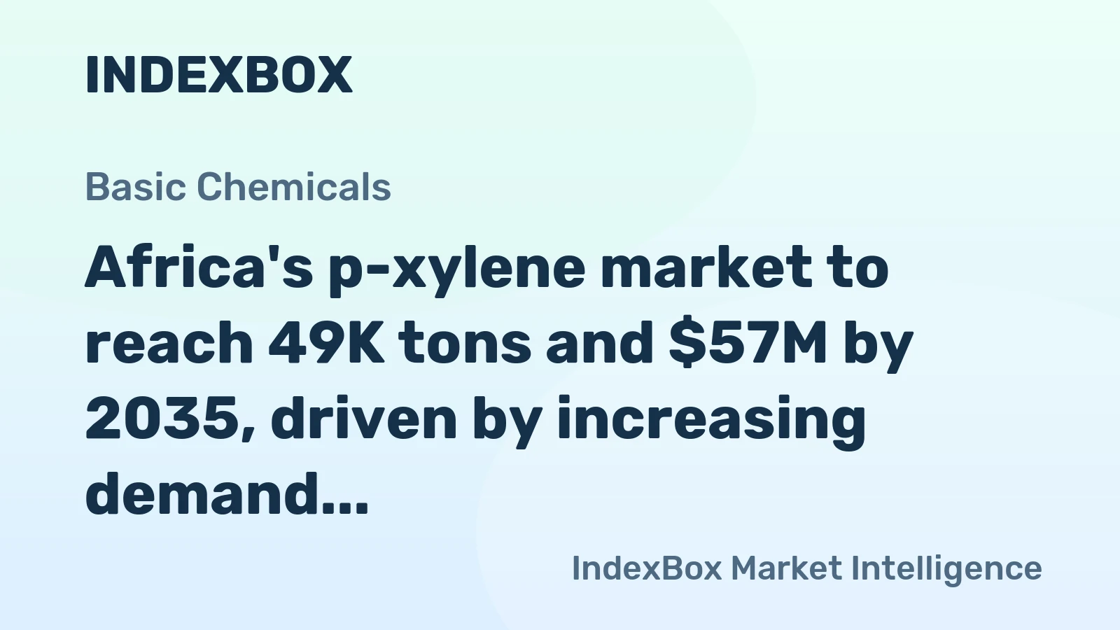 Africa's p-xylene market to reach 49K tons and $57M by 2035, driven by increasing demand