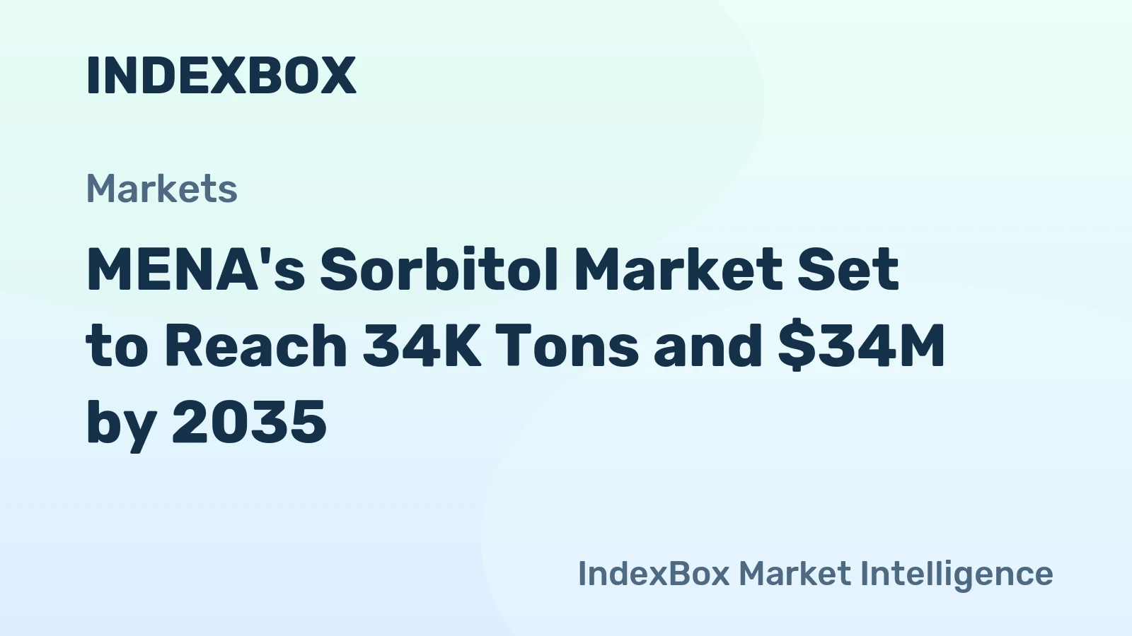 MENA's Sorbitol Market Set to Reach 34K Tons and $34M by 2035