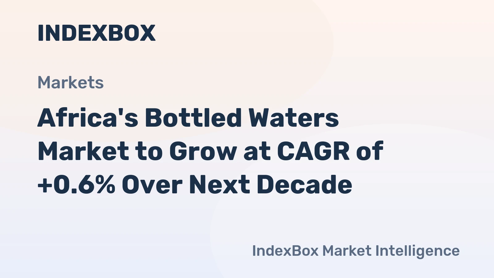 Africa's Bottled Waters Market to Grow at CAGR of +0.6% Over Next Decade