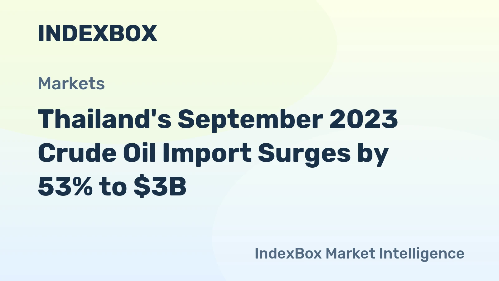 Thailand's September 2023 Crude Oil Import Surges by 53% to $3B