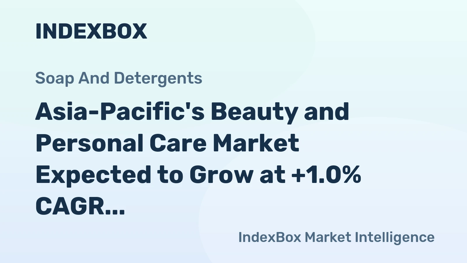 Asia-Pacific's Beauty and Personal Care Market Expected to Grow at +1.0% CAGR from 2024-2035