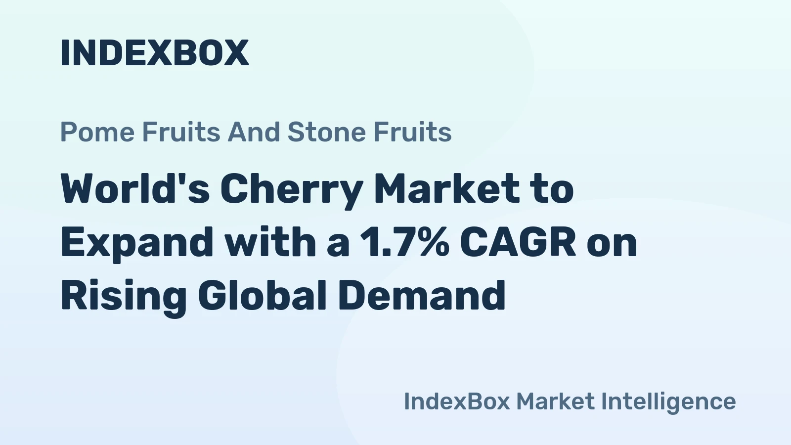 World's Cherry Market to Expand with a 1.7% CAGR on Rising Global Demand