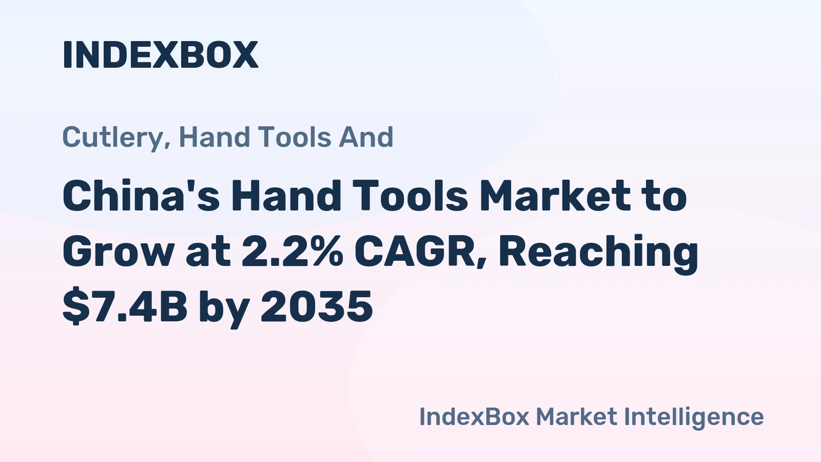 China's Hand Tools Market to Grow at 2.2% CAGR, Reaching $7.4B by 2035