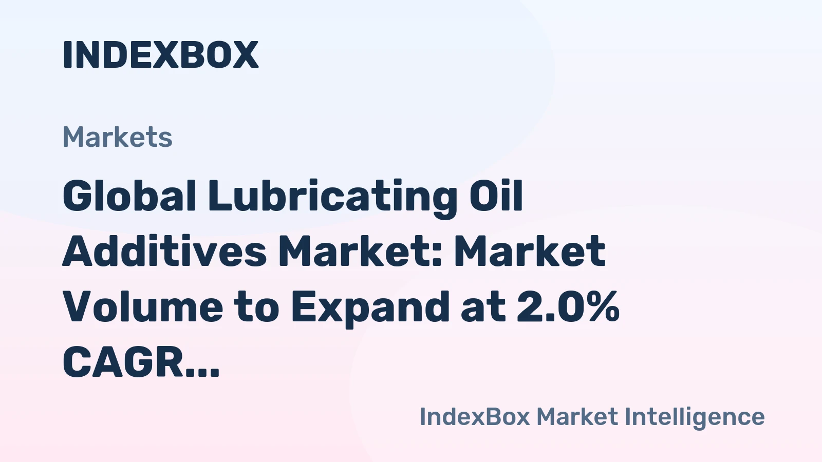 Global Lubricating Oil Additives Market: Market Volume to Expand at 2.0% CAGR from 2024 to 2035