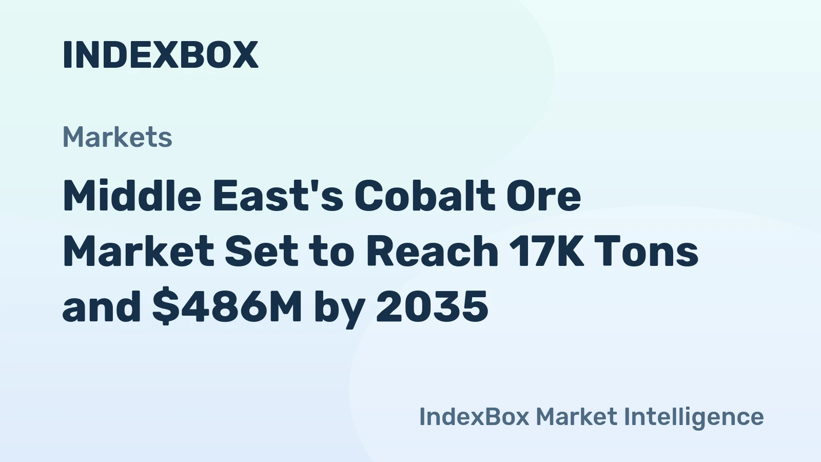 Middle East's Cobalt Ore Market Set to Reach 17K Tons and $486M by 2035
