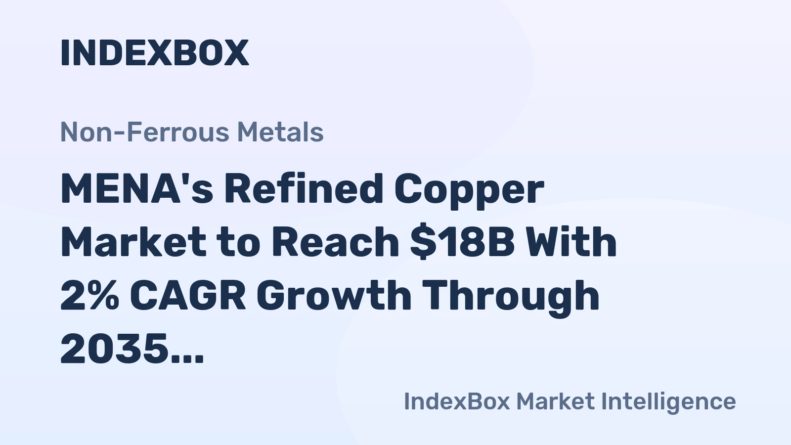 MENA's Refined Copper Market to Reach $18B With 2% CAGR Growth Through 2035