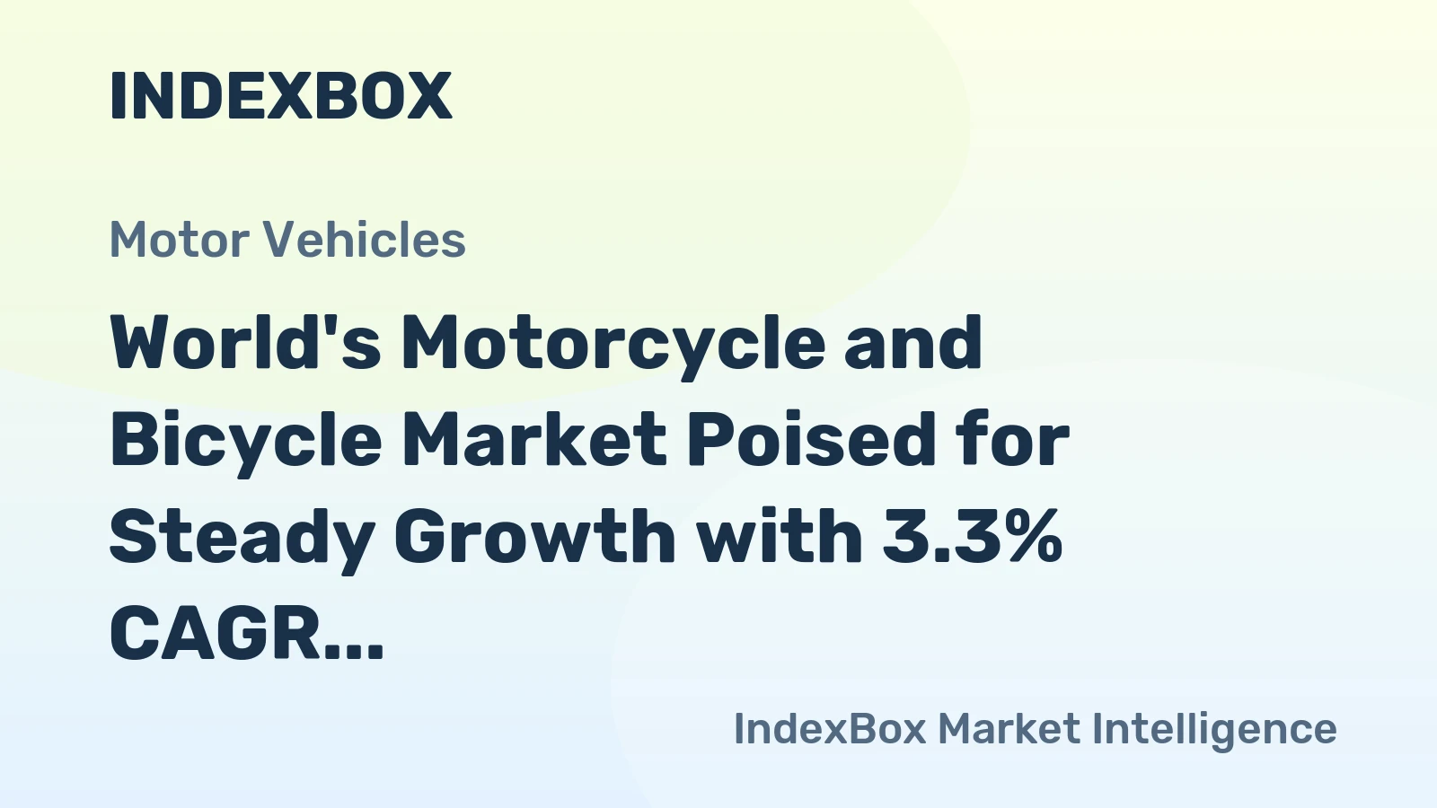 World's Motorcycle and Bicycle Market Poised for Steady Growth with 3.3% CAGR in Value Terms