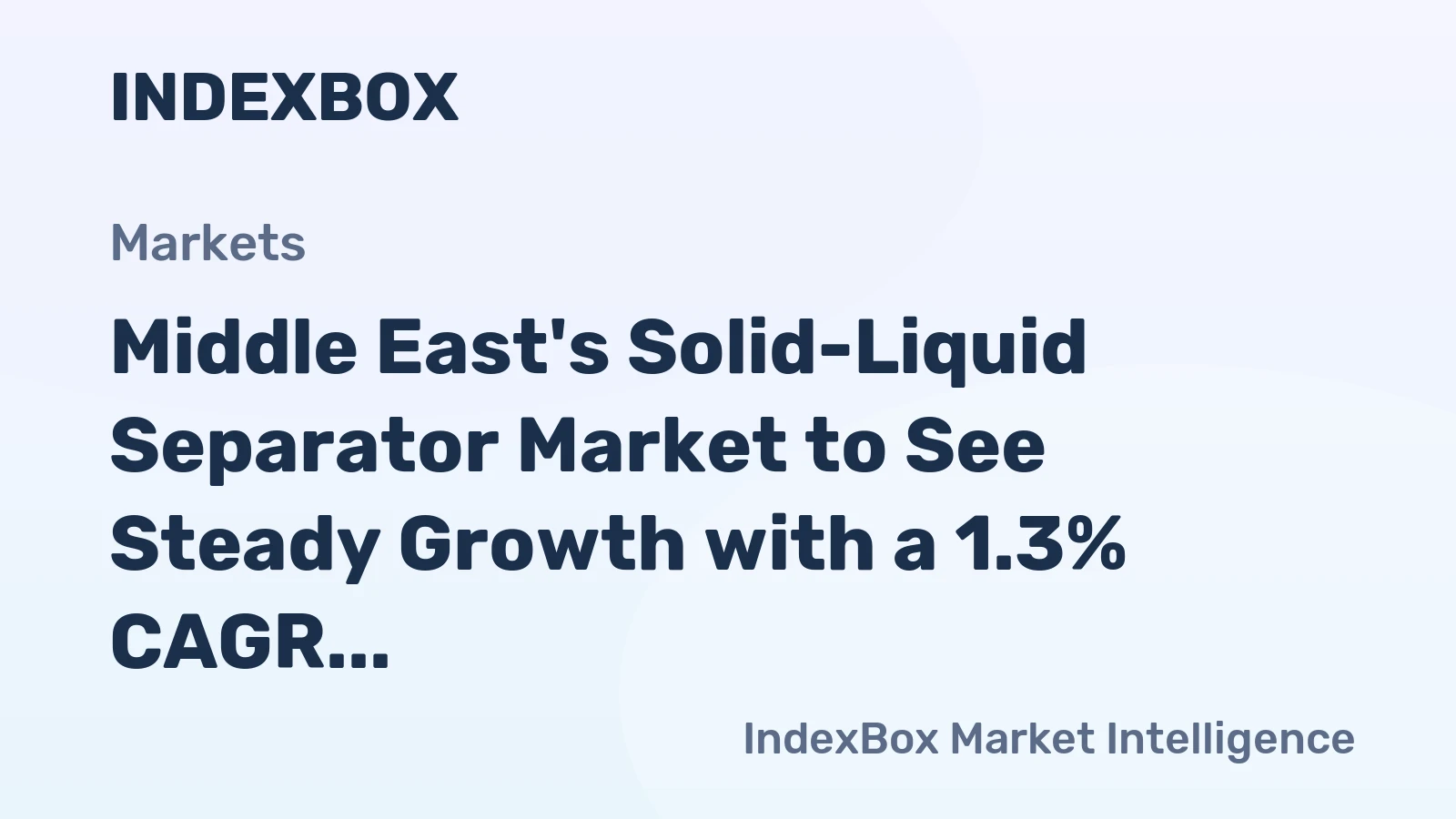 Middle East's Solid-Liquid Separator Market to See Steady Growth with a 1.3% CAGR Through 2035