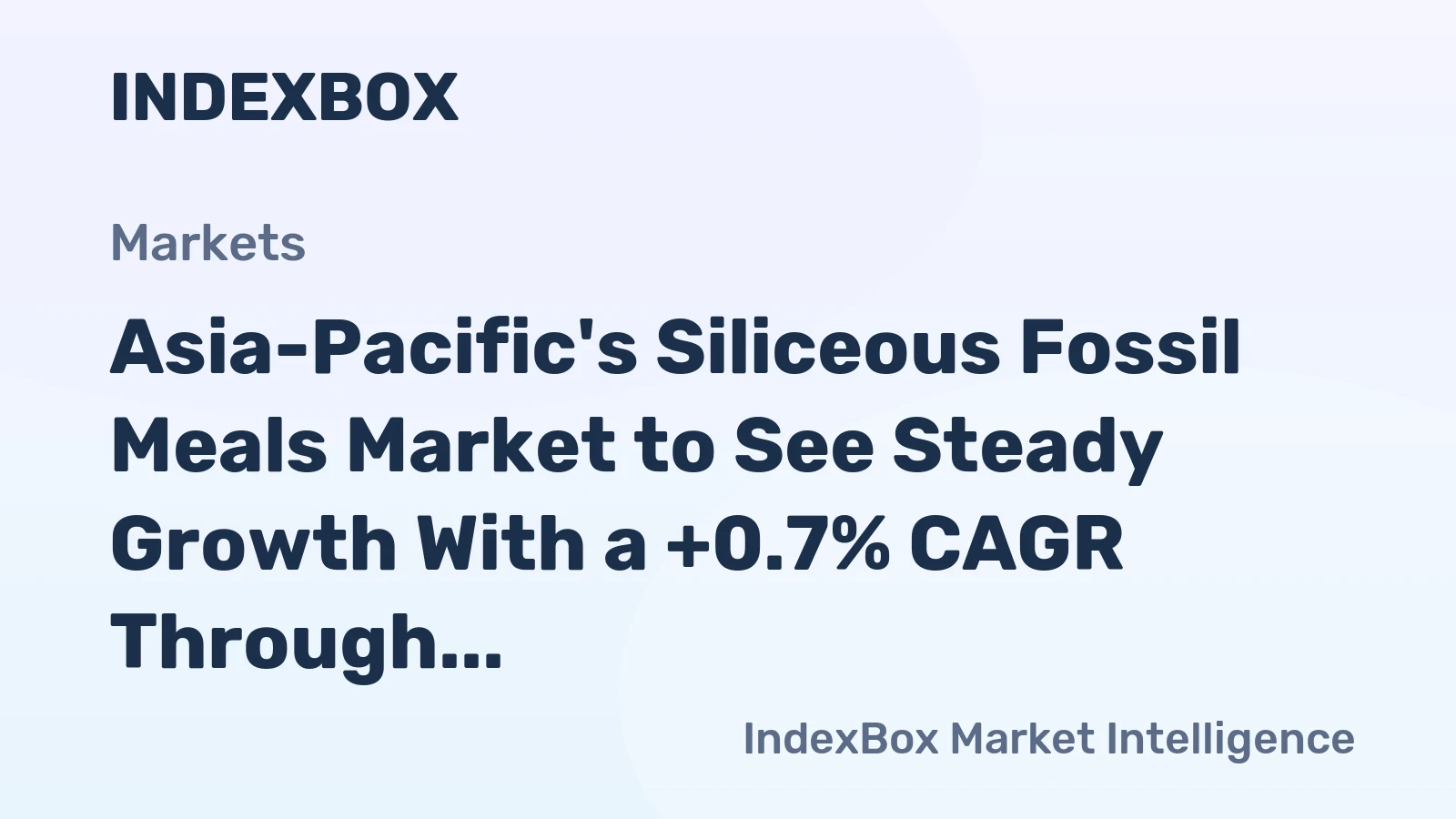 Asia-Pacific's Siliceous Fossil Meals Market to See Steady Growth With a +0.7% CAGR Through 2035